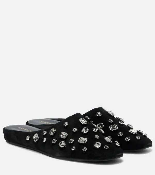 Veronica Beard Narcisa Crystal-embellished Mules