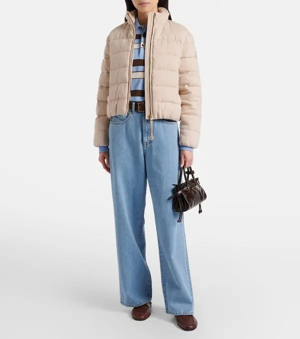 Moncler Agastache Cashmere And Linen Down Jacket