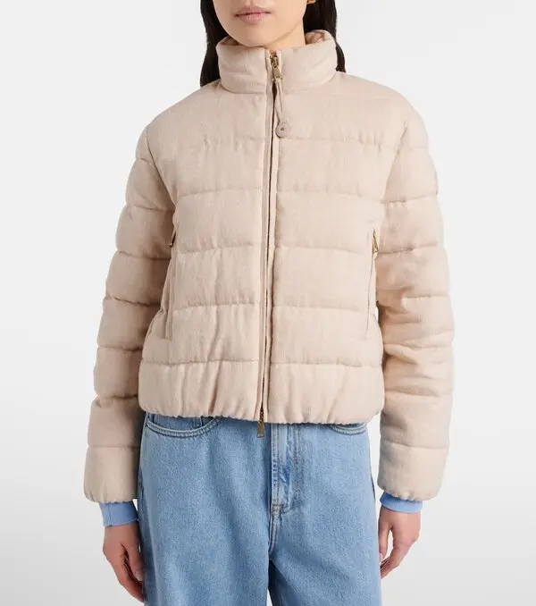 Moncler Agastache Cashmere And Linen Down Jacket