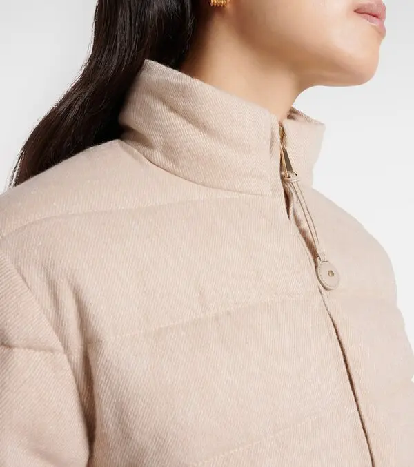 Moncler Agastache Cashmere And Linen Down Jacket