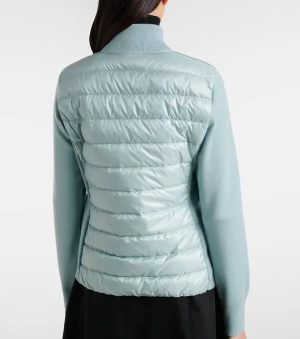 Moncler Down-paneled Virgin Wool Cardigan