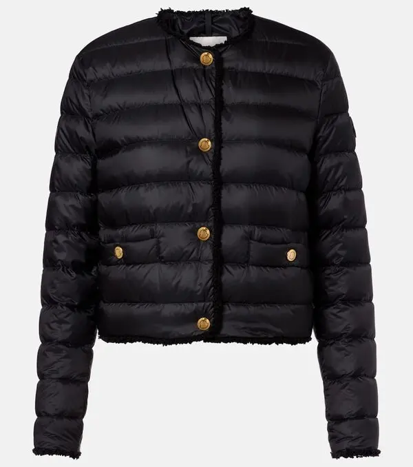 Moncler Fleurs Quilted Down Jacket - Black
