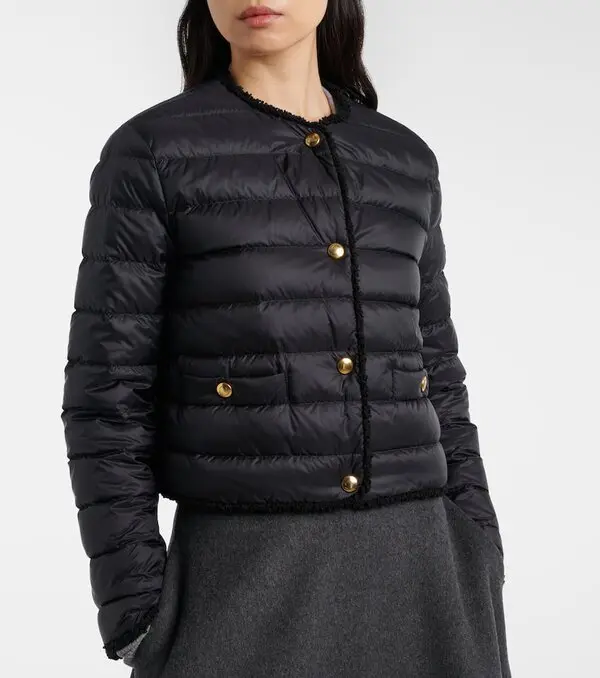 Moncler Fleurs Quilted Down Jacket - Black