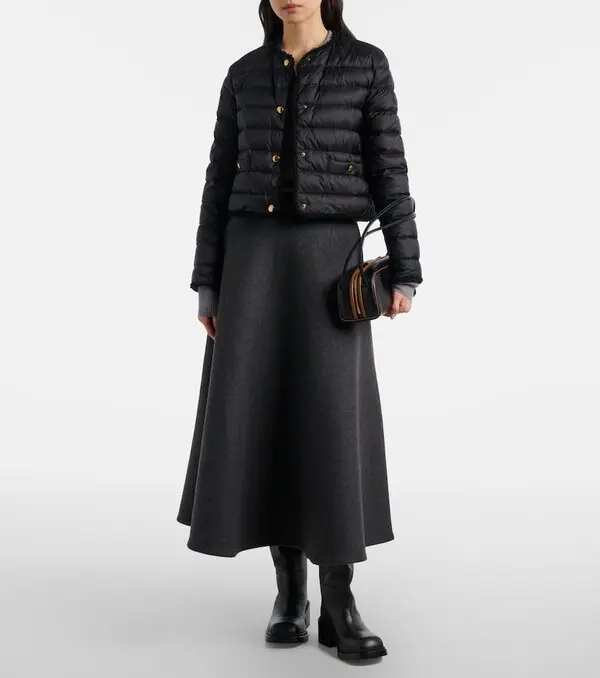 Moncler Fleurs Quilted Down Jacket - Black