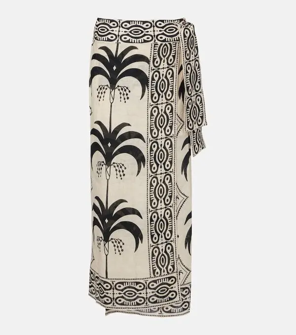 Johanna Ortiz Printed Linen Beach Cover-up - Beige