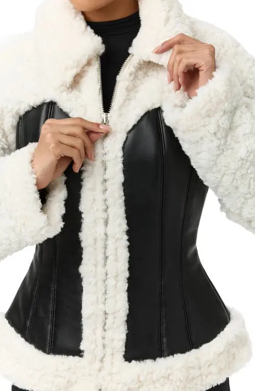 Naked Wardrobe High-pile Fleece Jacket With Faux-fur Trim