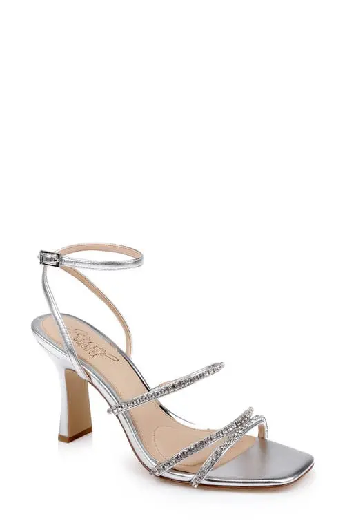 Badgley Mischka Paulette Ankle Strap Sandal - Silver Metallic