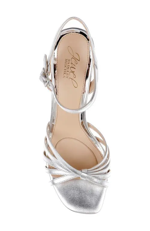 Badgley Mischka Patience Ankle Strap Sandal - Silver Leather