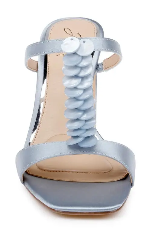 Badgley Mischka Pacifica Block Heel Sandal - Mist Blue Satin