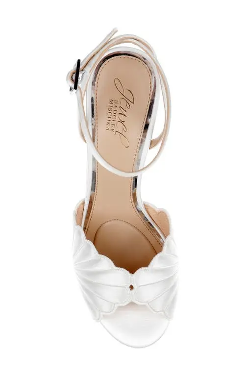 Badgley Mischka Paradise Ankle Strap Sandal - Ivory Satin