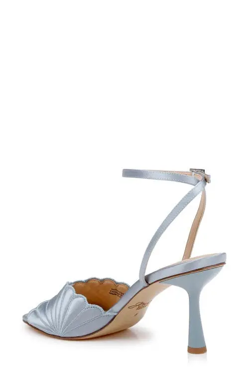 Badgley Mischka Paradise Ankle Strap Sandal - Mist Blue Satin