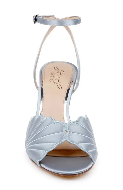 Badgley Mischka Paradise Ankle Strap Sandal - Mist Blue Satin