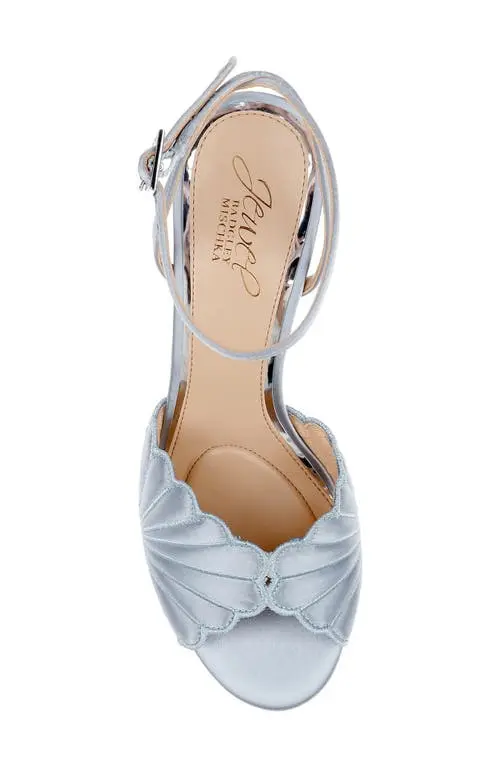 Badgley Mischka Paradise Ankle Strap Sandal - Mist Blue Satin