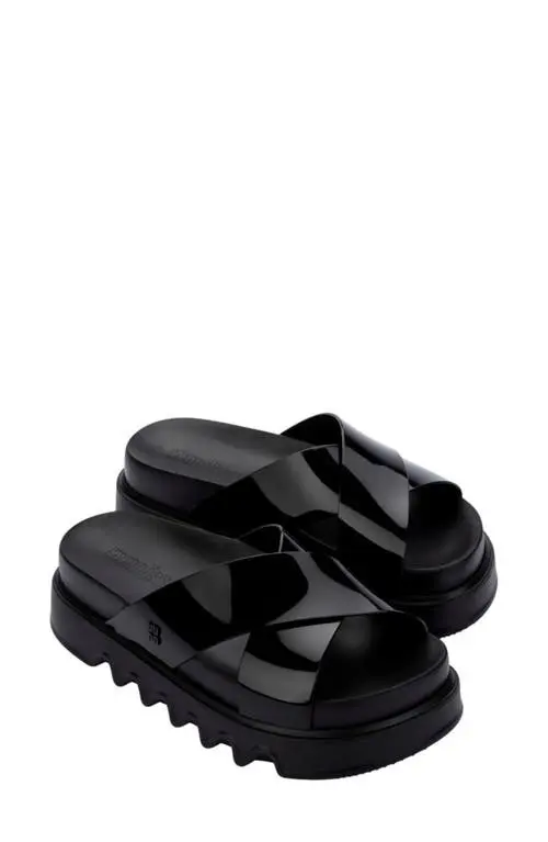 Melissa Cozy Cross Platform Slide Sandal - Black