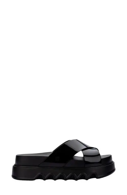 Melissa Cozy Cross Platform Slide Sandal - Black