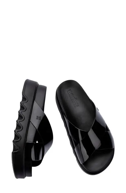 Melissa Cozy Cross Platform Slide Sandal - Black