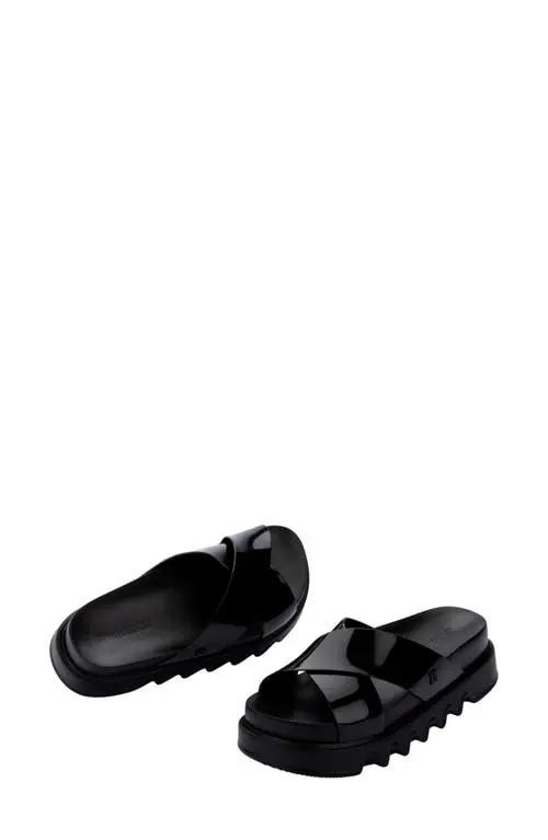 Melissa Cozy Cross Platform Slide Sandal - Black