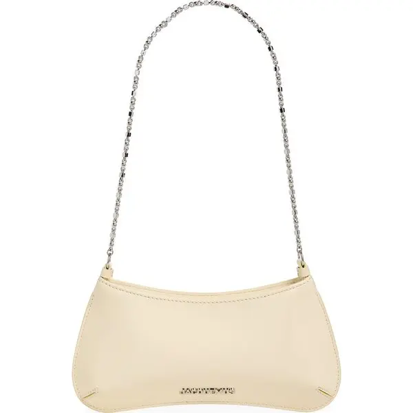 Jacquemus Le Petit Bisou Chaine Patent Shoulder Bag - Light Ivory 115