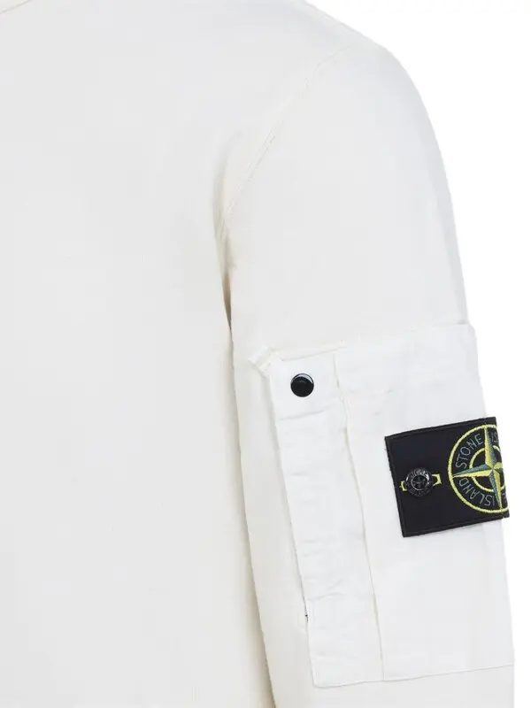 Stone Island Sweatshirt With Sleeve Logo - White