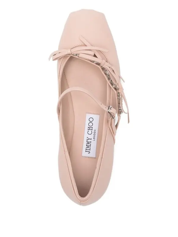 JIMMY CHOO Loli Leather Ballet Flats - Pink