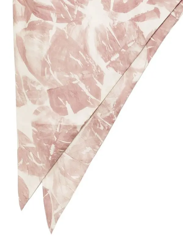 ALYSI Printed Silk Foulard - Pink