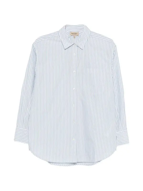 Woolrich Striped Cotton Shirt - Sky Blue