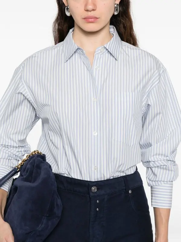 Woolrich Striped Cotton Shirt - Sky Blue
