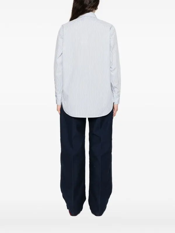 Woolrich Striped Cotton Shirt - Sky Blue