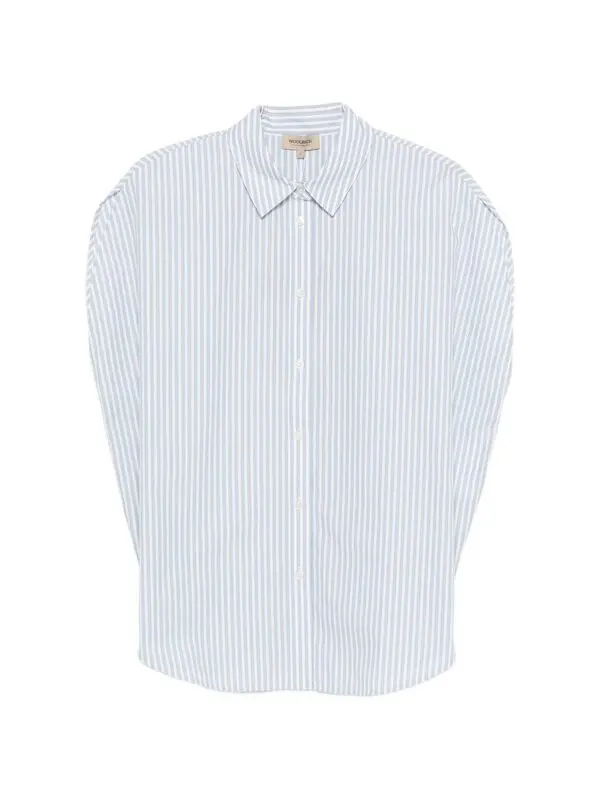 Woolrich Striped Cotton Shirt - Sky Blue