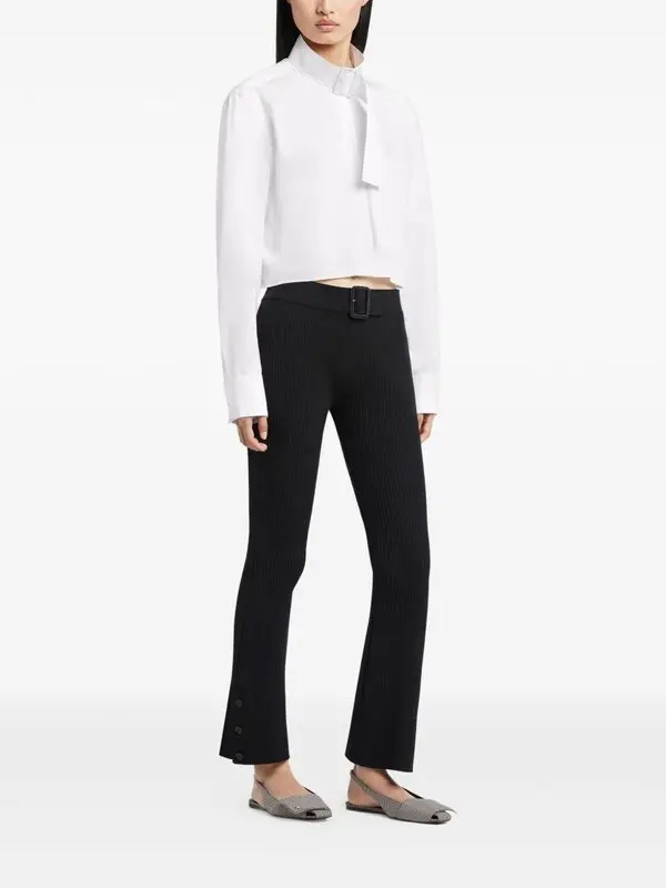COURREGES Ribbed Knitted Capri Trousers