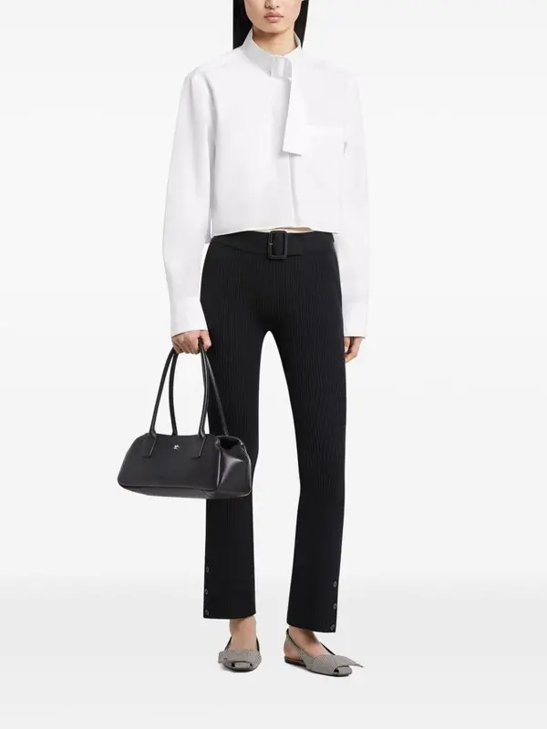 COURREGES Ribbed Knitted Capri Trousers