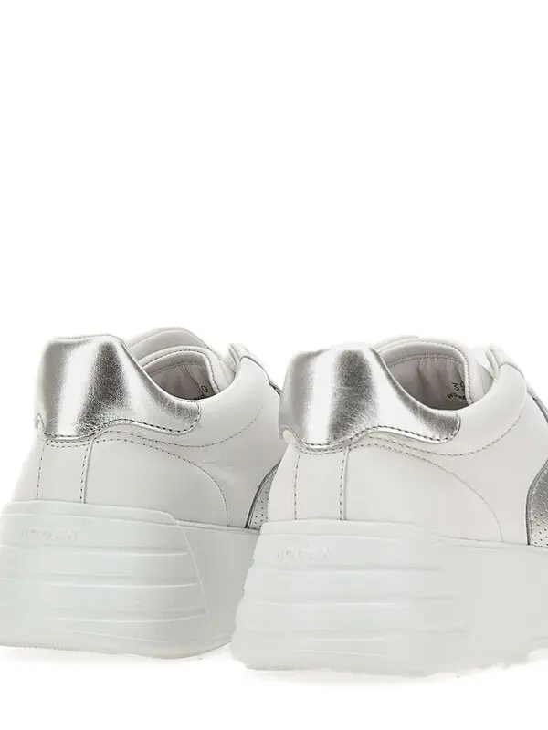 Hogan Rebel Leather Sneakers - Silver