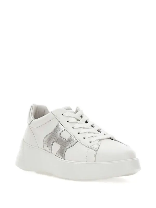 Hogan Rebel Leather Sneakers - Silver