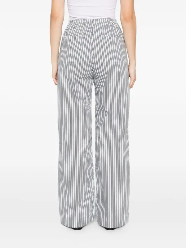 IRO PARIS Cotton Blend Striped Trousers - Sky Blue