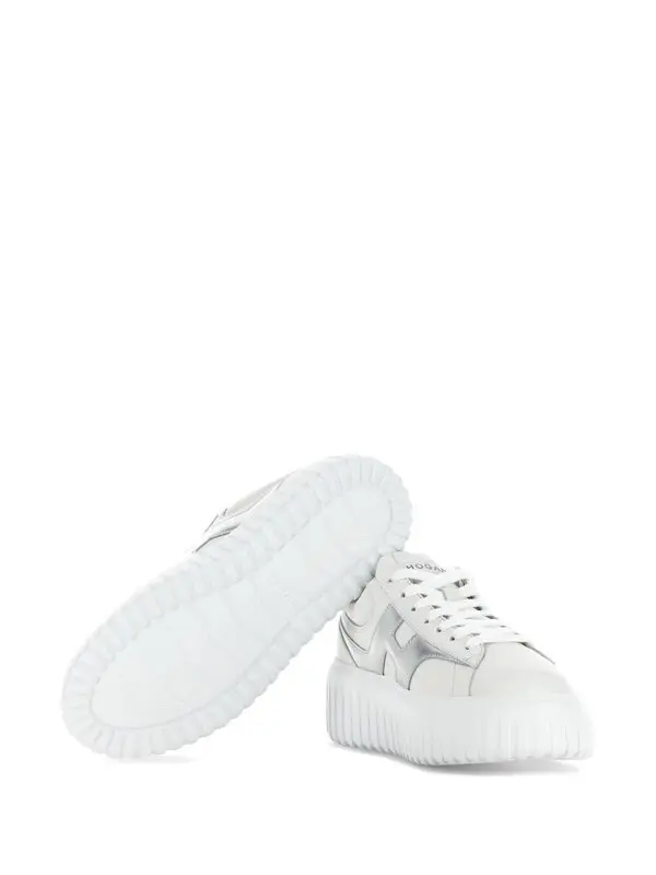 Hogan H-stripes Leather Sneakers - Silver
