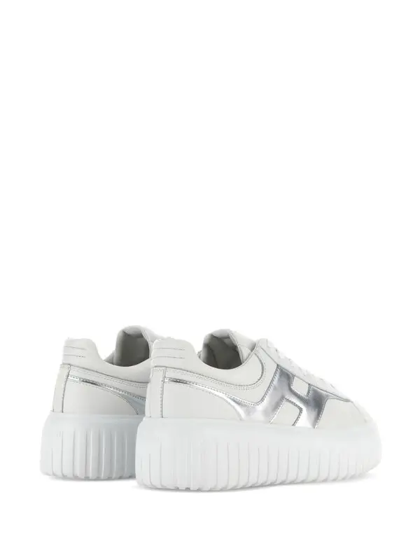 Hogan H-stripes Leather Sneakers - Silver