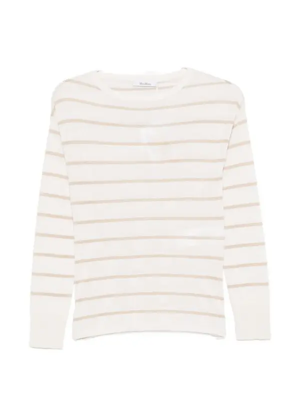Max Mara Cashmere And Silk Striped Sweater - Beige