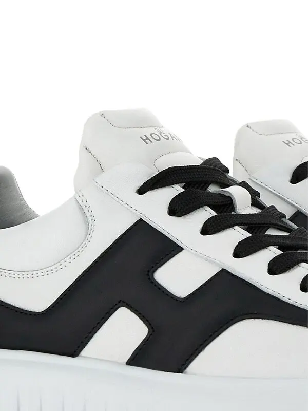 Hogan H-stripes Leather Sneakers - Black