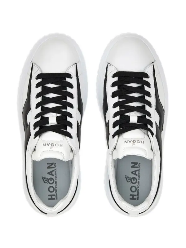 Hogan H-stripes Leather Sneakers - Black