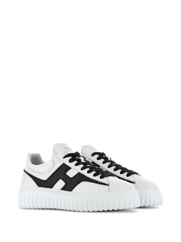Hogan H-stripes Leather Sneakers - Black