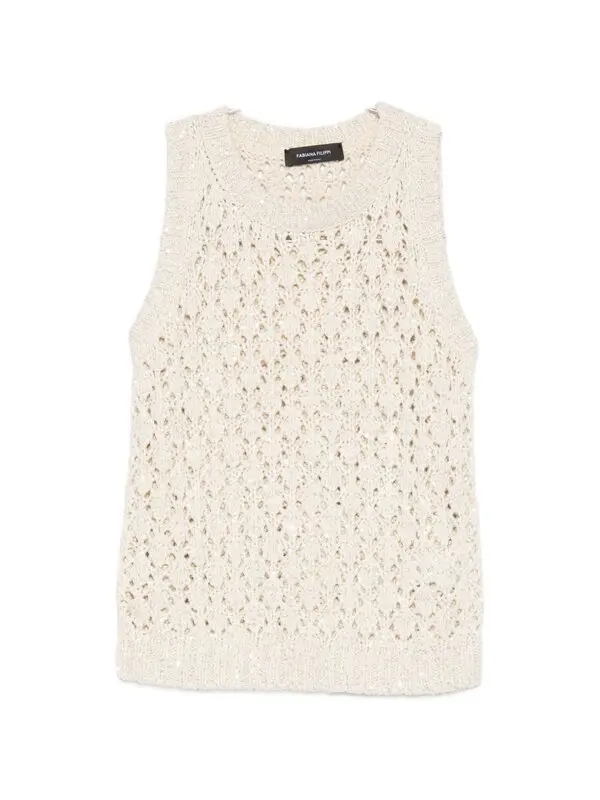 Fabiana Filippi Sleeveless Open-knit Top