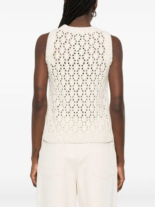 Fabiana Filippi Sleeveless Open-knit Top