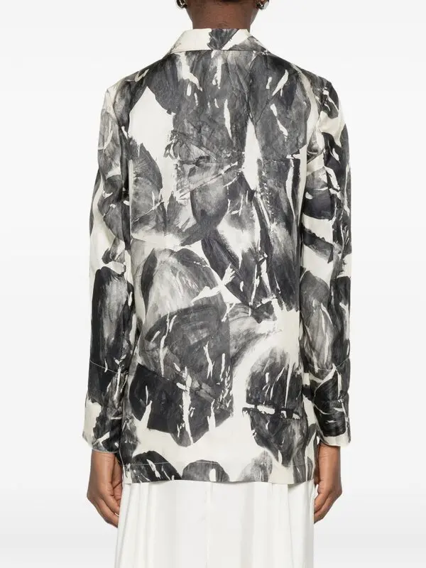 ALYSI Printed Single-breasted Jacket - Black