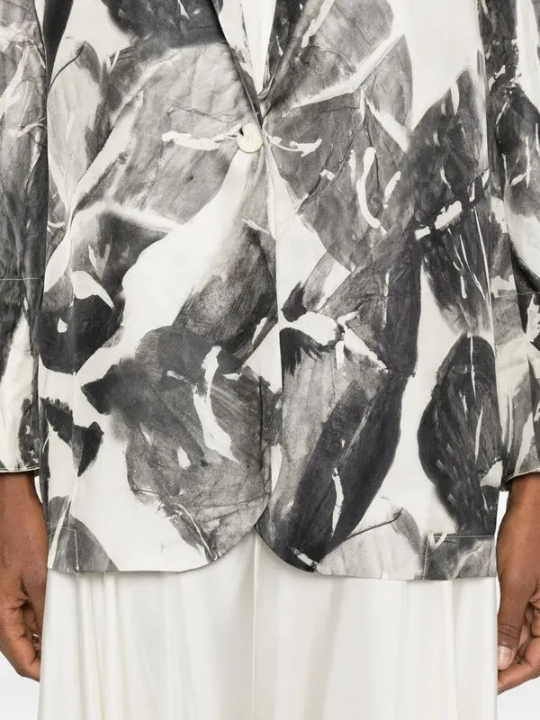 ALYSI Printed Single-breasted Jacket - Black