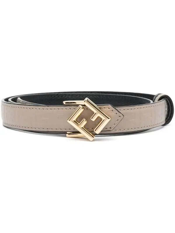 Fendi Ff Diamonds Leather Belt - Black