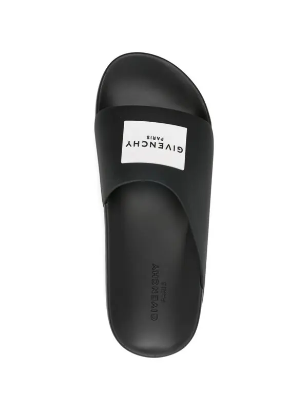 Givenchy Label Pool Slides - Black