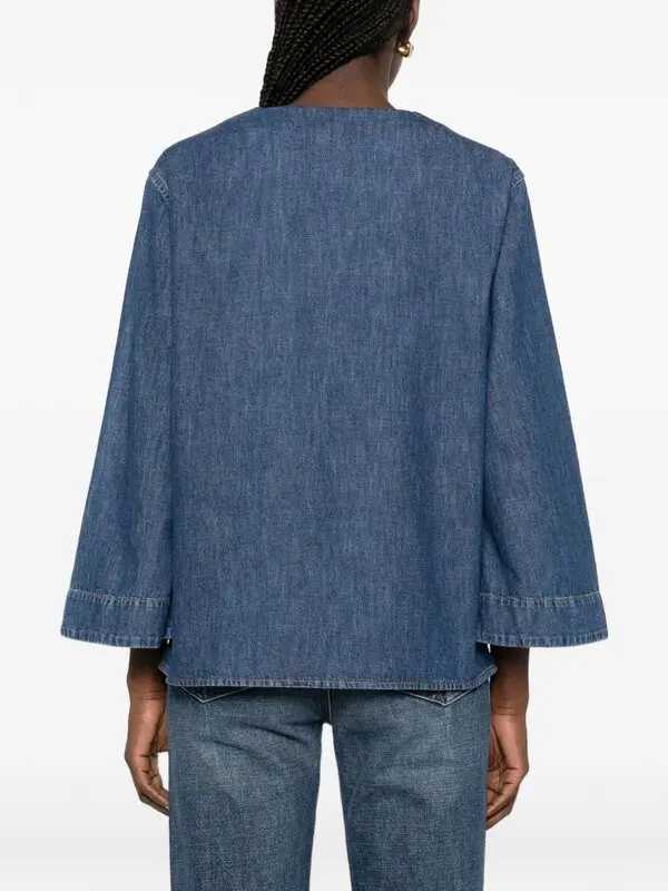 Valentino Garavani Vlogo Signature Denim Blouse - Blue