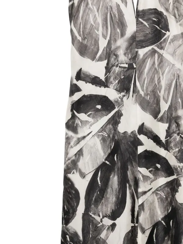 ALYSI Printed Silk Maxi Dress - Black