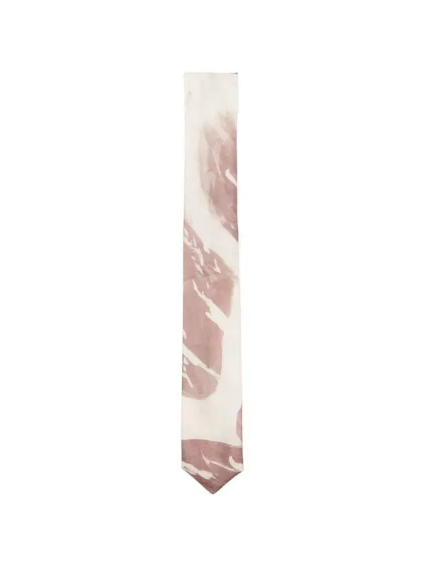 ALYSI Printed Silk Necktie - Pink