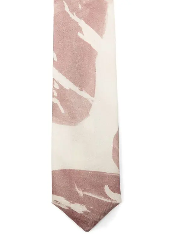 ALYSI Printed Silk Necktie - Pink